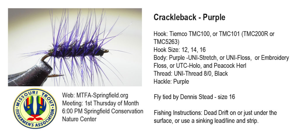 Crackleback - Purple - Missouri Trout Fisherman's Association ...