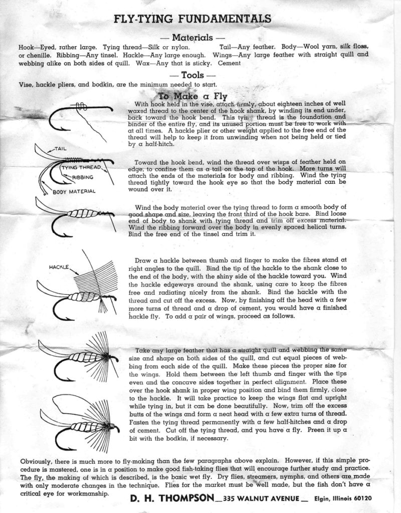 Fly-Tying Fundamental sheet from D. H. Thompson - Missouri Trout ...